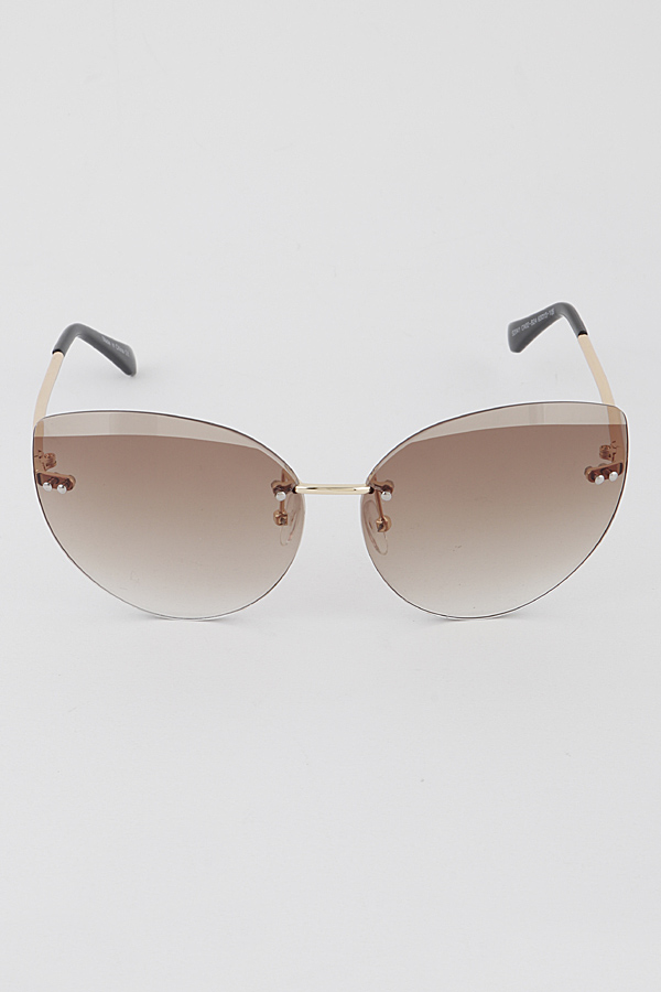 S2041 MULTICOLOR Rimless Cat Eye Sunglasses