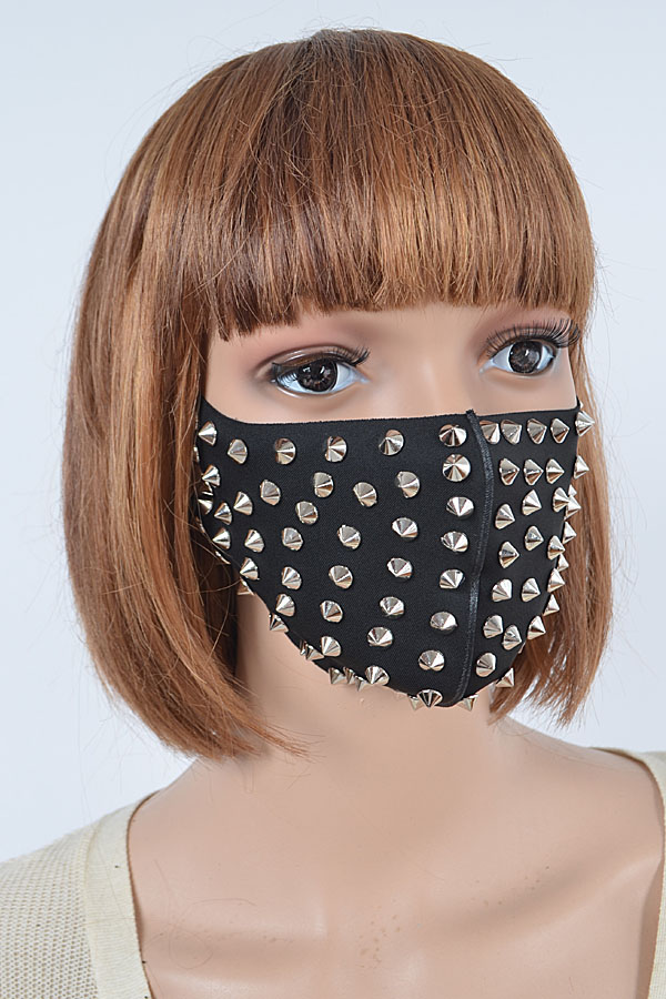 TT8425 BLACK Studded Fashion Mask - COVID 19